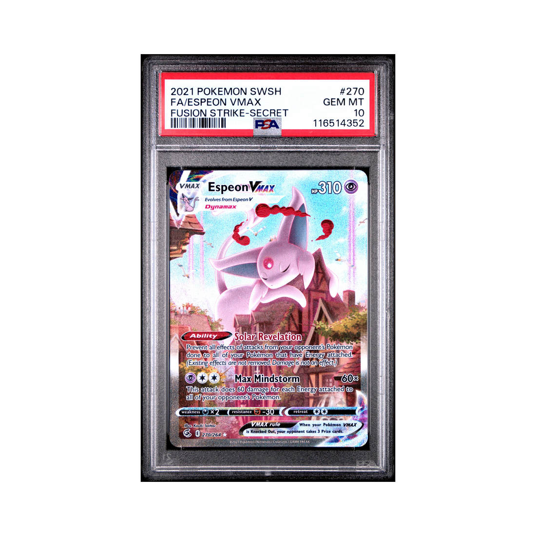 2021 Pokémon Sword & Shield Fusion Strike Espeon VMAX #270 PSA 10 – Pack Fresh